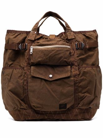 Porter-Yoshida & Co. Rucksack mit aufgesetzten Taschen - Braun
