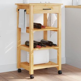 vidaXL vidaXL K&uuml;chenwagen MONZA 48x40x90 cm Massivholz Kiefer