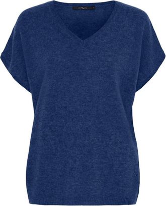 BTF-CPH Feinstrick-T-Shirt aus Kaschmir & Merinowolle - - Knitwear - Damen - Blau - L
