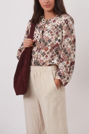 Gerard Darel Chemise en cr&ecirc;pe imprim&eacute; &agrave; motif Ikat - CANCAN - Naturel