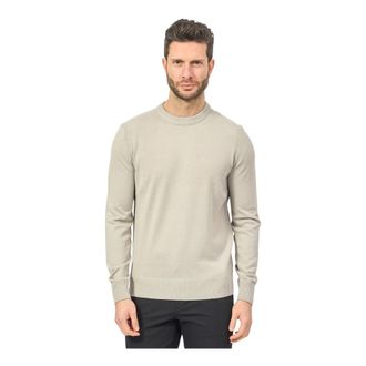 HUGO BOSS Beiger Pullover Straight Fit Baumwolle - - Knitwear - Herren - Beige - XL