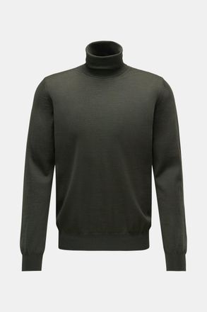 Braun Hamburg Herren - Feinstrick-Rollkragenpullover dark olive