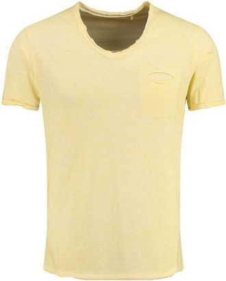 Key Largo T-Shirt Soda vintage Look uni Basic T00619 V-Ausschnitt unifarben kurzarm slim fit