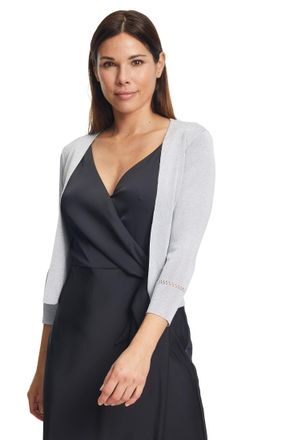 Vera Mont Damen Strickbolero ohne Verschluss Grau/Silber,XXL