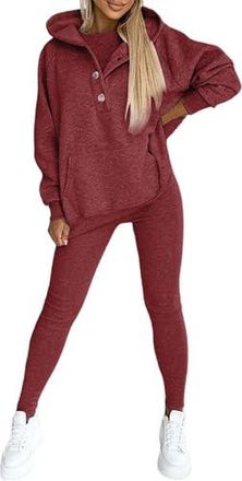Generic Ensemble de d&eacute;tente pour femme avec capuche et pantalon imprim&eacute; d&eacute;contract&eacute; &agrave; capuche et pantalon imprim&eacute; pour femme - Ensemble de v&ecirc;tements de d&eacute;tent