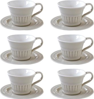 Easy Life Set 6 Porc.coffee C&S 120 ml ABITARE AQUA GRIS CLAIR