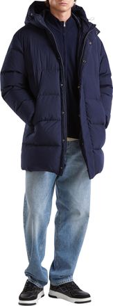 Benetton Herren Jacke 2jf8un05d Mittlere Daunenjacke, blau, XL