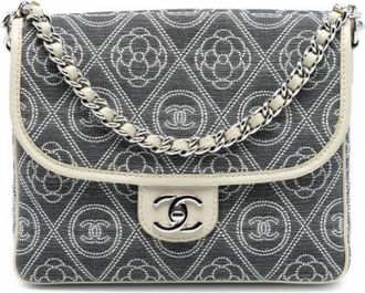 Chanel Sac bandouli&egrave;re en toile Pre-owned - Femme - Pre-owned - Gris - Taille: ONE Size