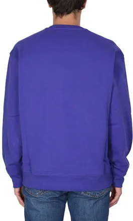Moschino Logo Patch Cotton Sweatshirt - Blue