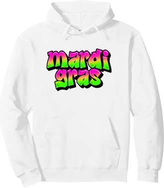 BDAZ Mardi Gras New Orleans Mobile Alabama Graffiti, rosa-gr&uuml;n Pullover Hoodie