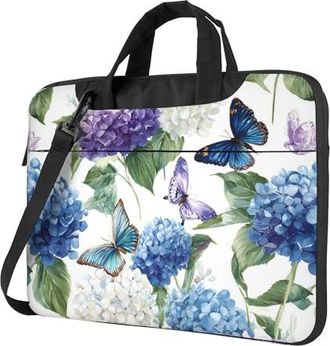 Generic Sac pour ordinateur portable de 15,6 pouces avec bandouli&egrave;re - Motif fleur aquarelle - Housse de protection antichoc pour ordinateur portable - Pour h