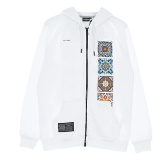 Dolly Noire Maioliche Circuit Printed Zip Up Hoodie - - Sweatshirts & Hoodies - Herren - Wei&szlig; - L