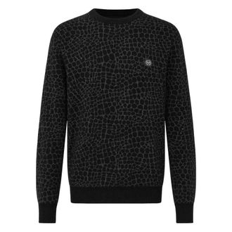 Philipp Plein Pullover Rundhals LS Love - - Knitwear - Herren - Schwarzk - L