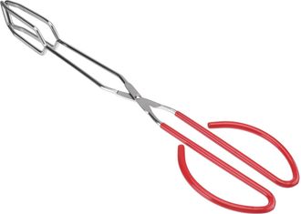 BESTONZON Holzkohlezange Edelstahl Grillzange Mit Gummigriff 15.2 Zoll Clipklemme F&uuml;r Picknick Und Outdoor-Grillen