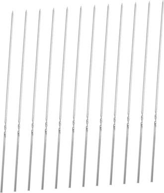 Lurrose 20 Stück Teiliges Edelstahl Grillspieße Flach Lang Metallische Spieße Hitzebeständig für BBQ Lagerfeuer Garten und Familiengrillen