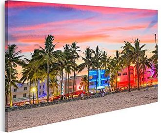Islandburner Tableau sur Toile Miami Floride &Eacute;tats-Unis Ocean Drive Cadre Affiche Poster Murale Tableaux