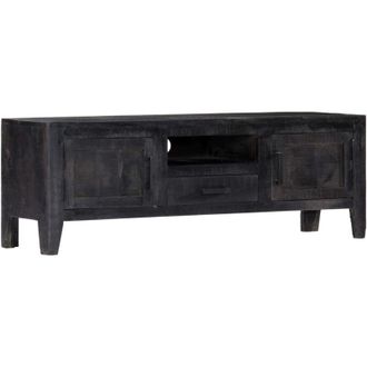 vidaXL TV-Schrank Schwarz 118x30x40 cm Massivholz Mango vidaXL