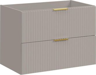 Vente-Unique Vente-unique - Meuble sous vasque suspendu stri&eacute; - Beige - L80 cm - zevara