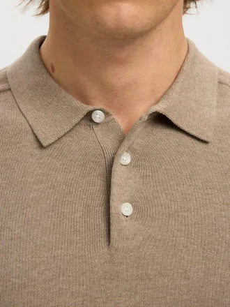 Selected Poloshirt SLHBERG SS KNIT POLO NOOS aus Feinstrick