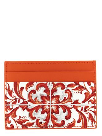 Dolce & Gabbana Womens Orange Calfskin Cardholder Accessory