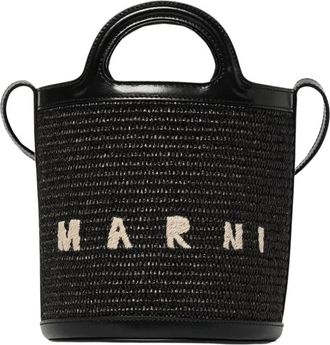 Marni Femme, Sacs, Noir, Taille: ONE Size Sac Seau en Raphia