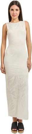 Guess Femme, Robes, Blanc, Taille: 40 FR Jacquard Long Dress
