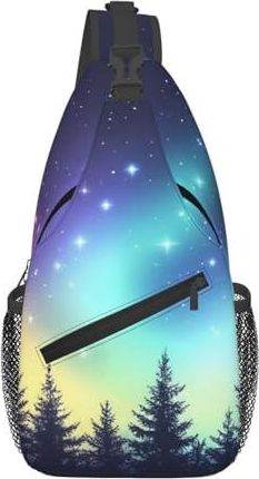 Generic Sac &agrave; dos &agrave; bandouli&egrave;re pour homme Motif ciel nocturne Couleurs m&eacute;lang&eacute;es