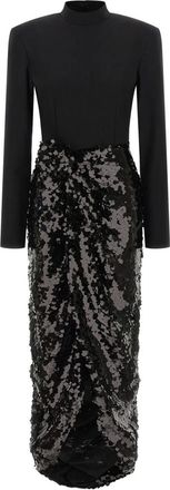 Rotate Rotate Birger Christensen, Femme, Robes, Noir, Taille: 38 FR Robe Midi Nou&eacute;e