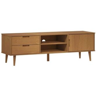 vidaXL Meuble TV MOLDE Marron 158x40x49 cm Bois de pin massif vidaXL