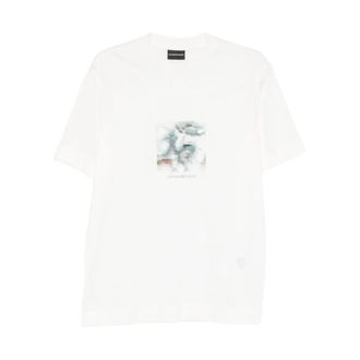 Emporio Armani Lyocell/Baumwoll-T-Shirt - - Tops - Herren - Wei&szlig; - M