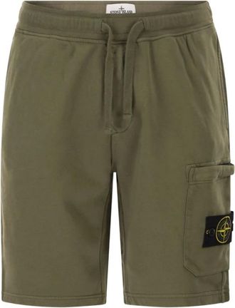 Stone Island Homme, Shorts, Vert, Taille: XL Cotton Fleece Bermuda