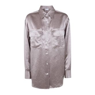 Filippa K Crinkled Satin Shirt - - Blouses & Shirts - Damen - Braun - S