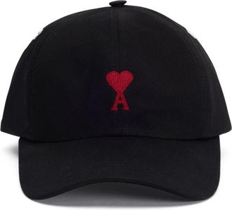 Ami Homme, Accessoires, Noir, Taille: ONE Size Casquette en gabardine de coton aspect peau de p&ecirc;che