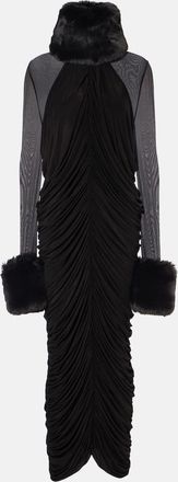 Magda Butrym Maxikleid mit Faux Fur