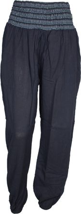 vishes Alternative Bekleidung - Leichte Damen Chino Haremshose mit dehnbarem Bund Taschen schwarz