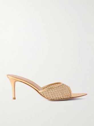 Gianvito Rossi Mules En Cuir Sienna 70 - Doré