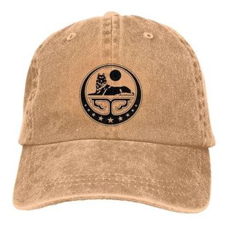 Generic Casquette de baseball lav&eacute;e pour homme - Casquette de baseball noire - Casquette snapback pour papa - Chapeau tch&eacute;tch&egrave;ne loup voyou brave - Chapeaux d