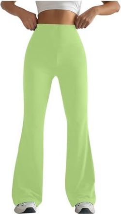 Generic 2025 Legging taille haute pour femme - Pantalon &eacute;vas&eacute; r&eacute;gulier et fixe - Pantalon de yoga actif &agrave; paillettes, vert, XXL