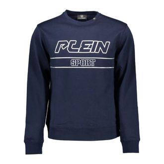 Plein Sport Blaue Baumwollpullover mit Kontrastdetails - - Sport - Herren - Blau - M