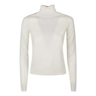 Max Mara Pull &agrave; Col Roul&eacute; &Eacute;l&eacute;gant - Femme - Pulls - Blanc - Taille: 42 FR