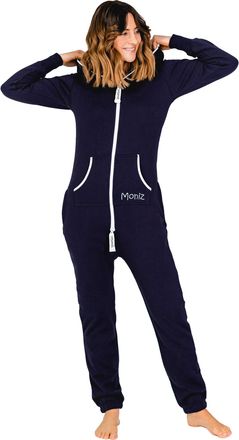 Moniz Damen Jumpsuit, Onesie, Overall (dunkelblau, XL)