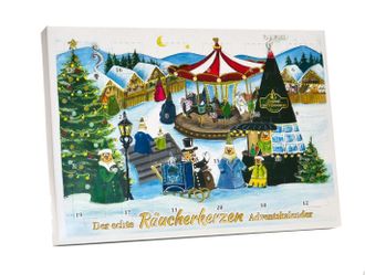Rudolphs Schatzkiste R&auml;ucherkerzen Adventskalender mit 24 R&auml;ucherkerzen, Querformat BxHxT 22x31x3,2cm NEU Adventskalender R&auml;ucherkerzen Weihnachten Crottendorfer Geschenks
