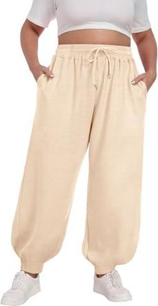 Generico Pantalon de sport pour femme, taille haute, pantalon de surv&ecirc;tement pour femme, avec cordon de serrage large, pantalon avec poches douces et confortab