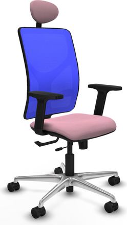 Piqueras y Crespo B&uuml;rostuhl mit hoher R&uuml;ckenlehne, mit 2D-Armlehnen, h&ouml;henverstellbarer Lendenwirbelst&uuml;tze und festem Kopfteil, ausgestattet mit Syncro/Traslack und Sch