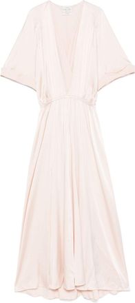 Forte_Forte Maxikleid aus Satin - Rosa