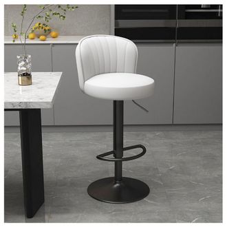 Generic Verstellbare Drehhocker, 2Er-Set, Moderne Barhocker mit Hoher R&uuml;ckenlehne Aus Leder, 60-80 cm Hoch, Ideal f&uuml;r K&uuml;cheninsel, Bar Oder Esszimmer