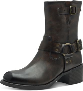 Marco Tozzi Damen Stiefeletten mit Absatz mit Blockabsatz mit Reißverschluss, Braun (Cafe Antic), 40 EU