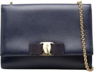 Ferragamo Sac port&eacute; &eacute;paule Pre-owned - Femme - Pre-owned - Bleu - Taille: ONE Size