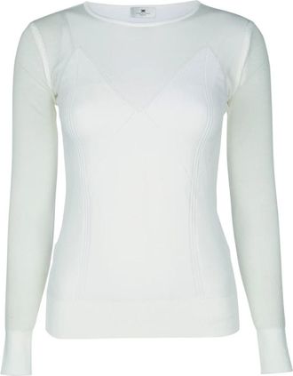 Elisabetta Franchi Femme, Pulls, Blanc, Taille: 36 FR Maglia Tricot