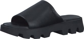 s.Oliver Damen Pantoletten aus Leder mit Dicker Sohle, Schwarz (Black), 36 EU